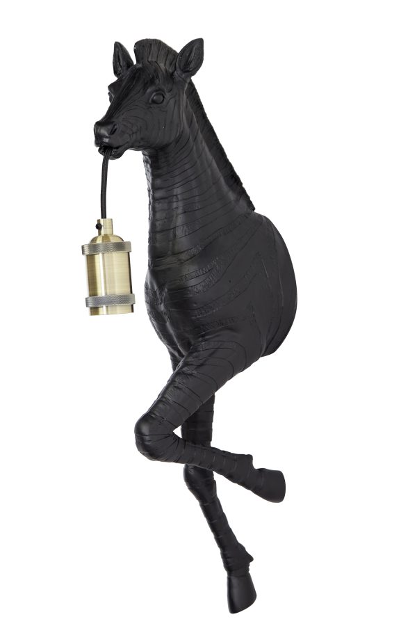 Light & Living Wall Lamp 23.5x16x60cm Zebra Matt Black | The Lighting Shop